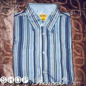 P.J. Mark | Shirts | Pj Mark Mens Striped Floral Accent Button Down ...